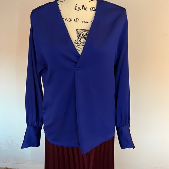 Mango | Tops | Mng Mango Royal Blue Shirt Size S 4 | Poshmark